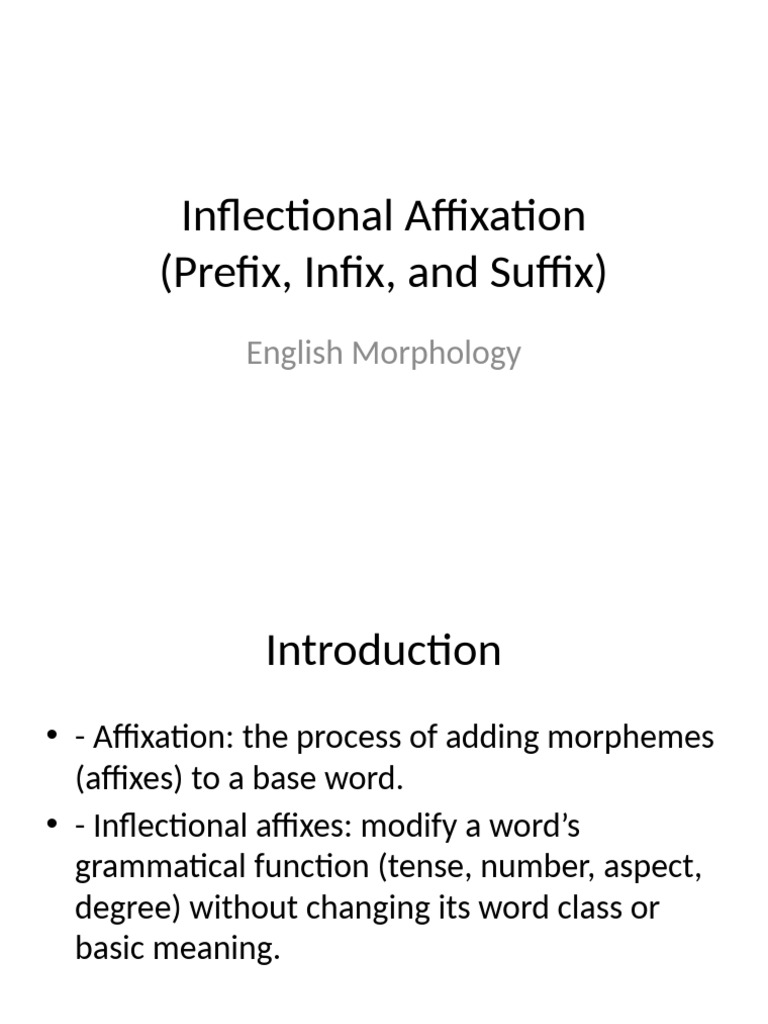 Understanding Inflectional Affixes | PDF