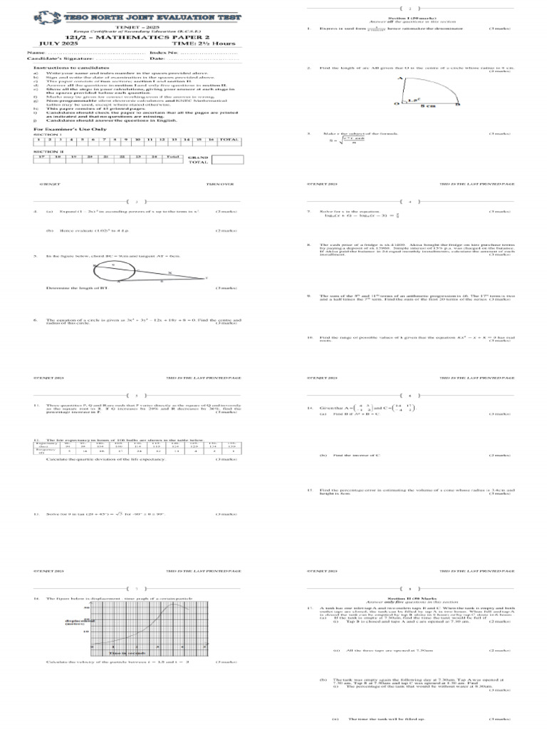 Mathematics Pp2 Qs 2025 4in1 | PDF