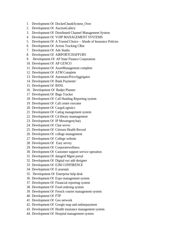 Complete Dotnet Proj List | PDF | Service Industries | Computing