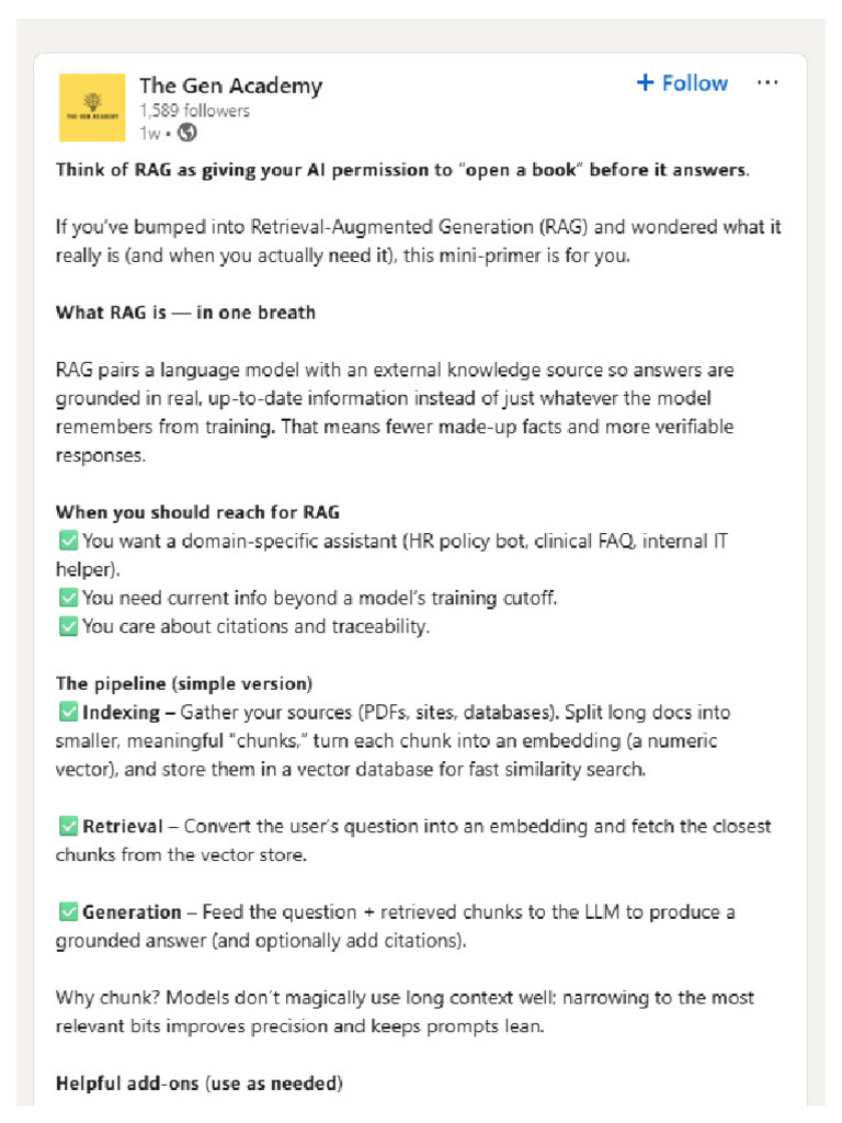 LinkedIn AI - How RAG Works | PDF