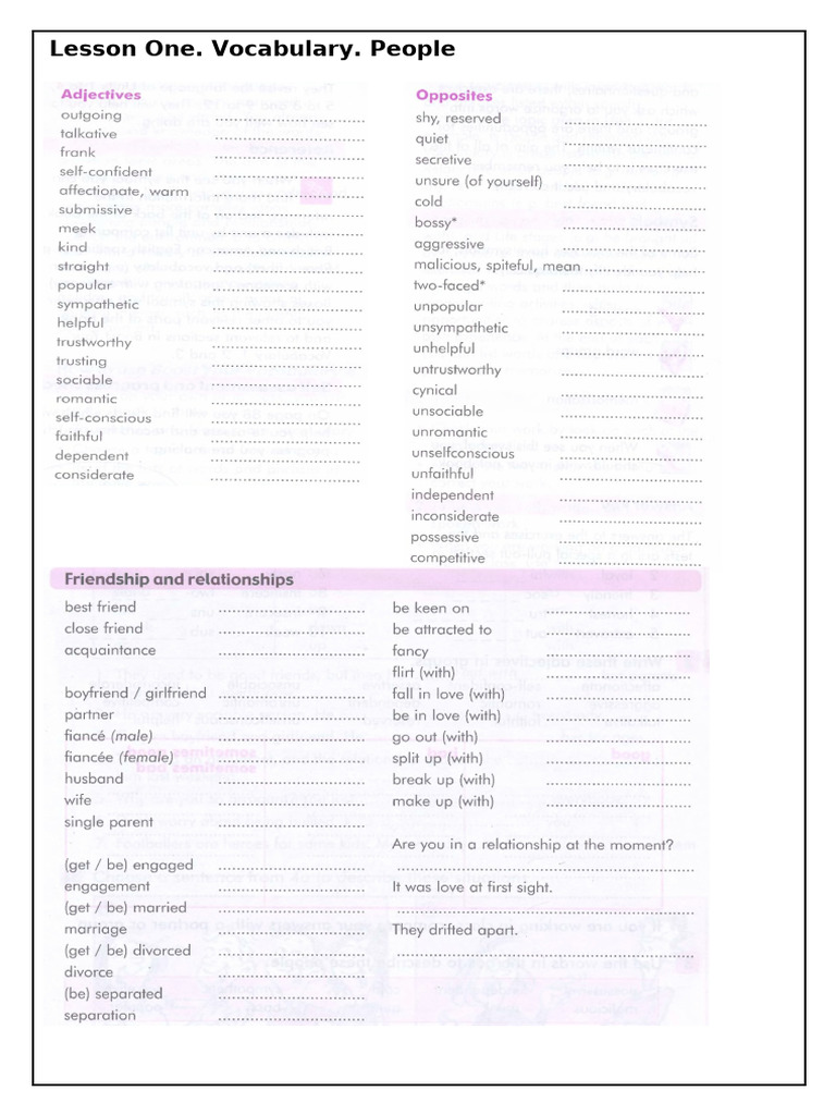 Lesson 1. Vocabulary | PDF