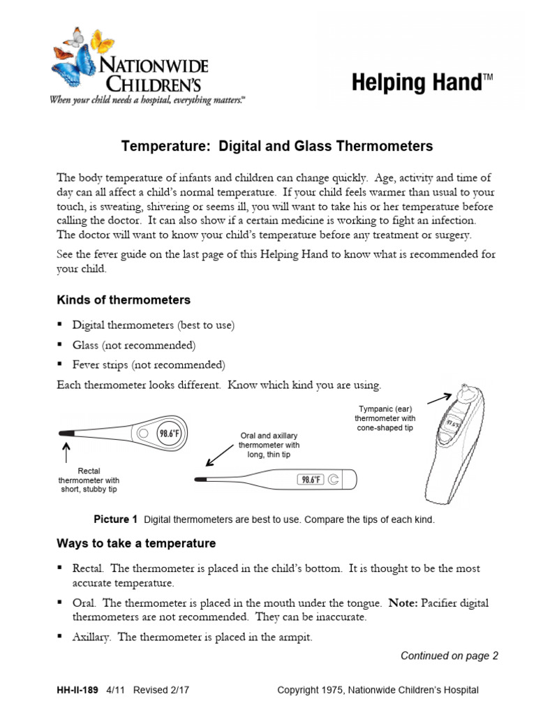 Understanding Thermometers for Children | PDF | Fever | Thermometer