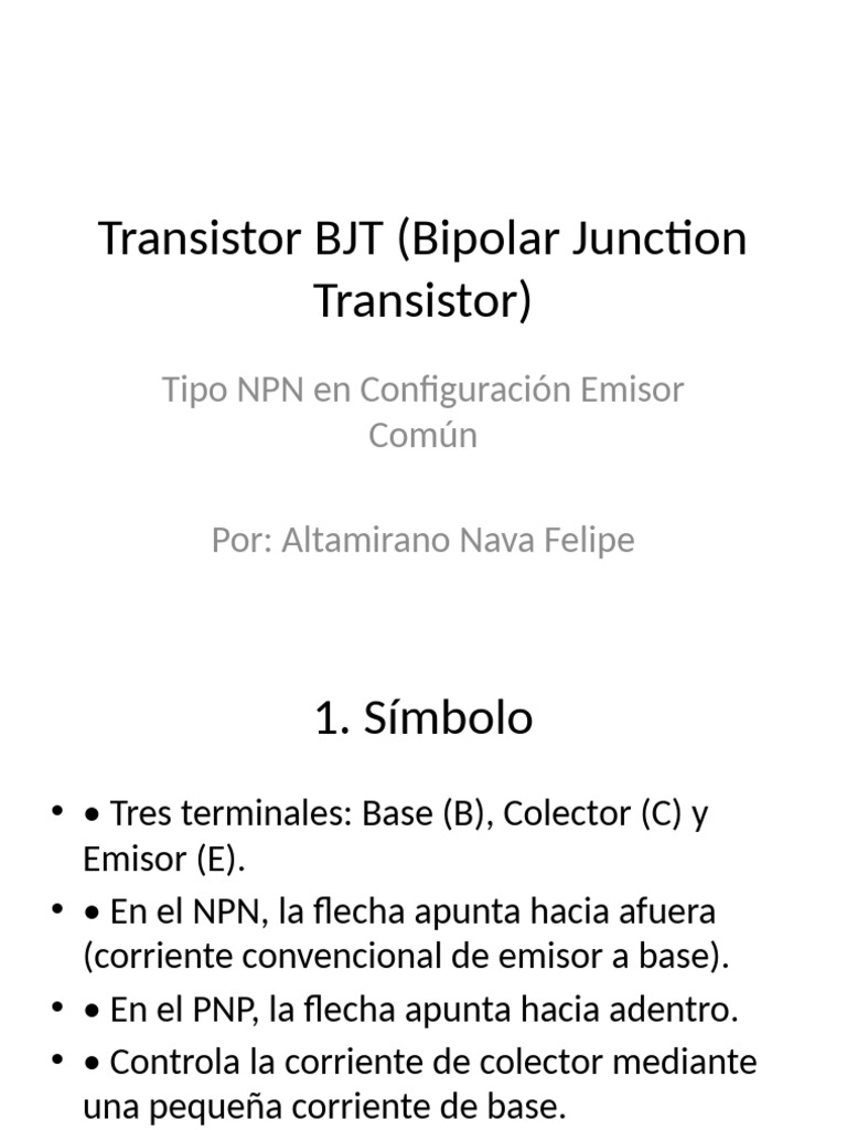 Transistor BJT NPN: Características y Usos | PDF