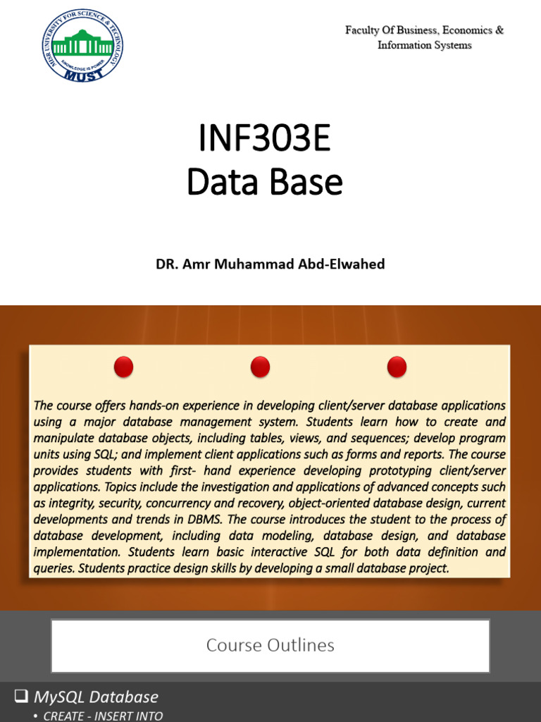 MySQL Database Development Course Guide | PDF | Databases | Relational ...