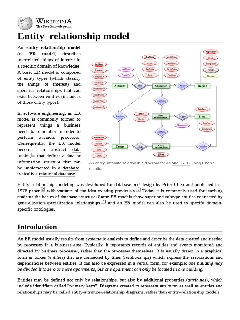 ER Diagram for MMORPG Data Modeling | PDF | Conceptual Model | Data Model