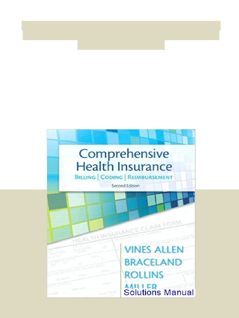 Comprehensive Health Insurance Billing Coding and Reimbursement 2nd Edition Vines Solutions ...