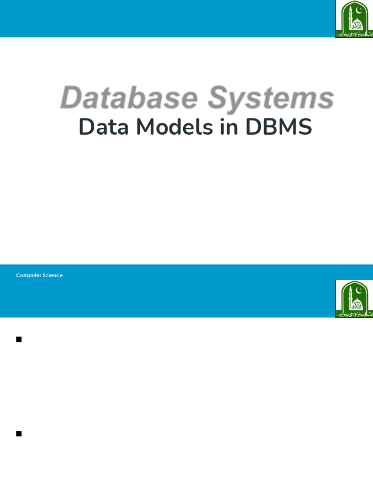 Week 3-Database Systems Models Lec 1 | PDF | Databases | Data Model