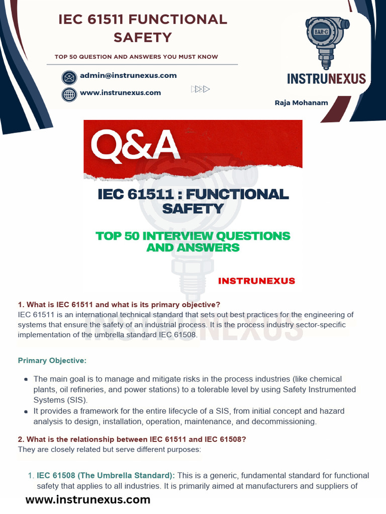 IEC 61511 - Top 50 Question and Answers You Should Know | PDF | Risk ...