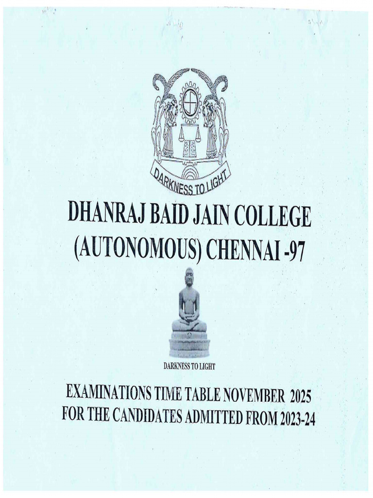 Examination Time Table in NOV-2025. | PDF