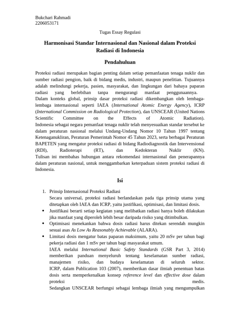 Himpunan Dan Rangkuman Proteksi Radiasi | PDF