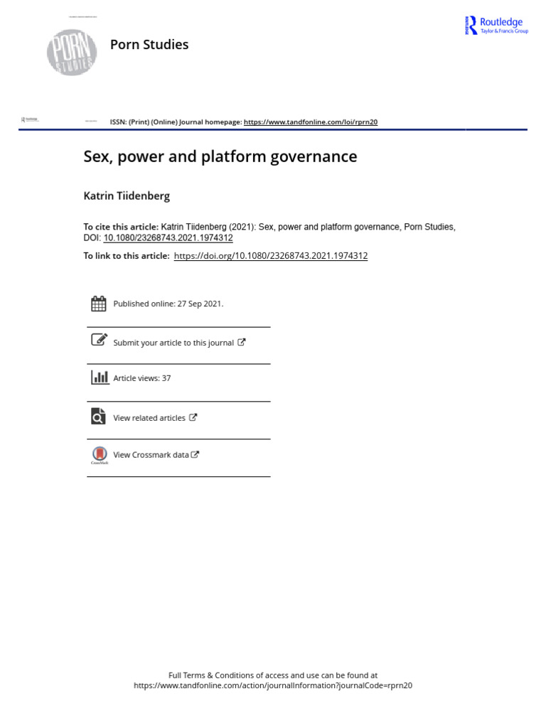 Sex Power And Platform Governance 2021 Pdf Governance Social Media