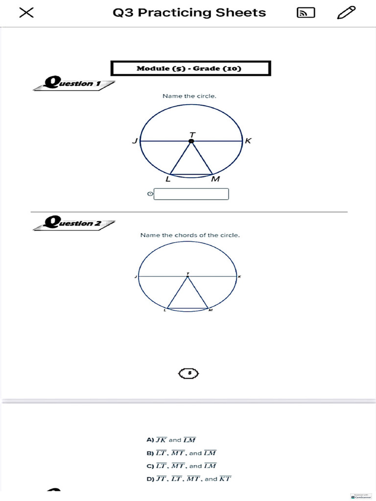 HW Sheet Circles 1 | PDF