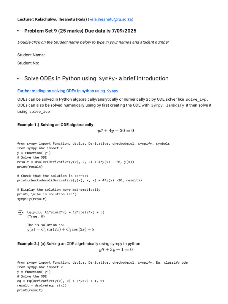 S2 - Problem - Set - 8 - Solutions For Numerical Programming | PDF ...