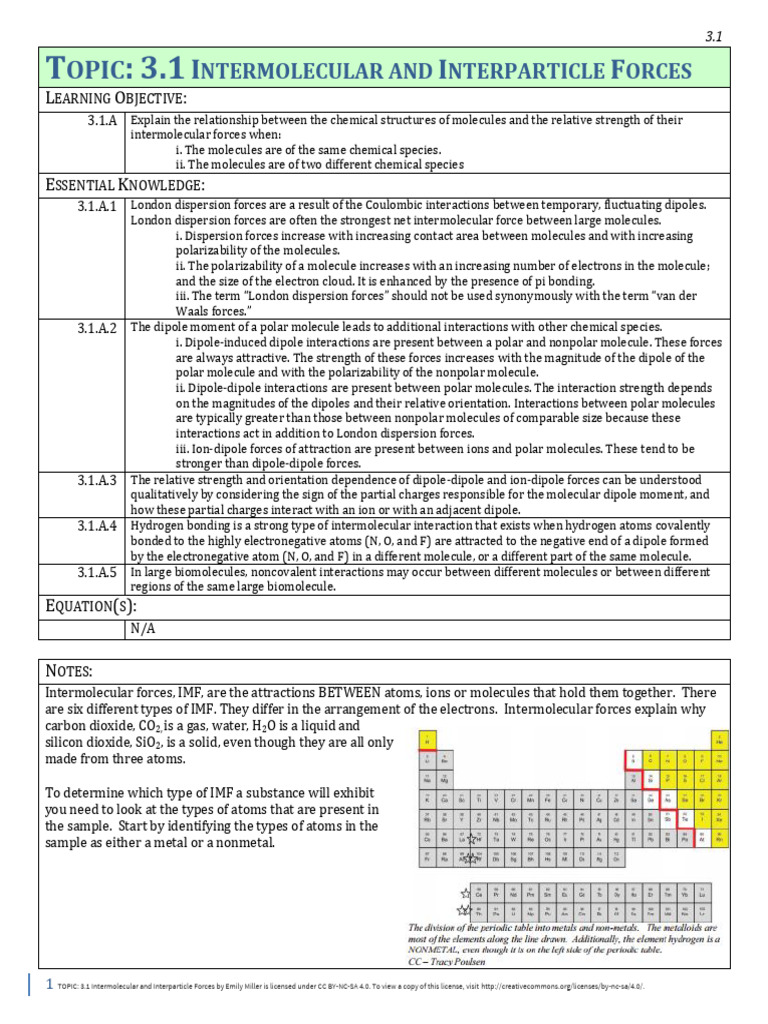 Intermolecular Forces and Boiling Points | PDF | Intermolecular Force ...