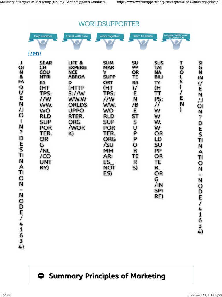 Kotler Chapter Wise Knowledge Points | PDF