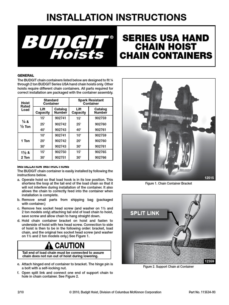 Budgit USA Container Manual (113534-93) | PDF | Product Liability ...