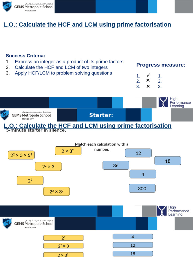 L1 Prime Factorisation HCF and LCM (1) | PDF | Factorization | Algebra