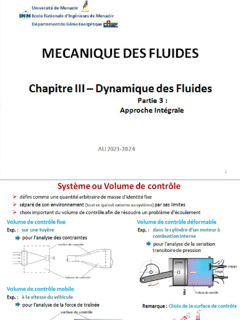 Mécanique Des Fluides - Chapitre 3 - Partie 3 - 2023-2024 | PDF