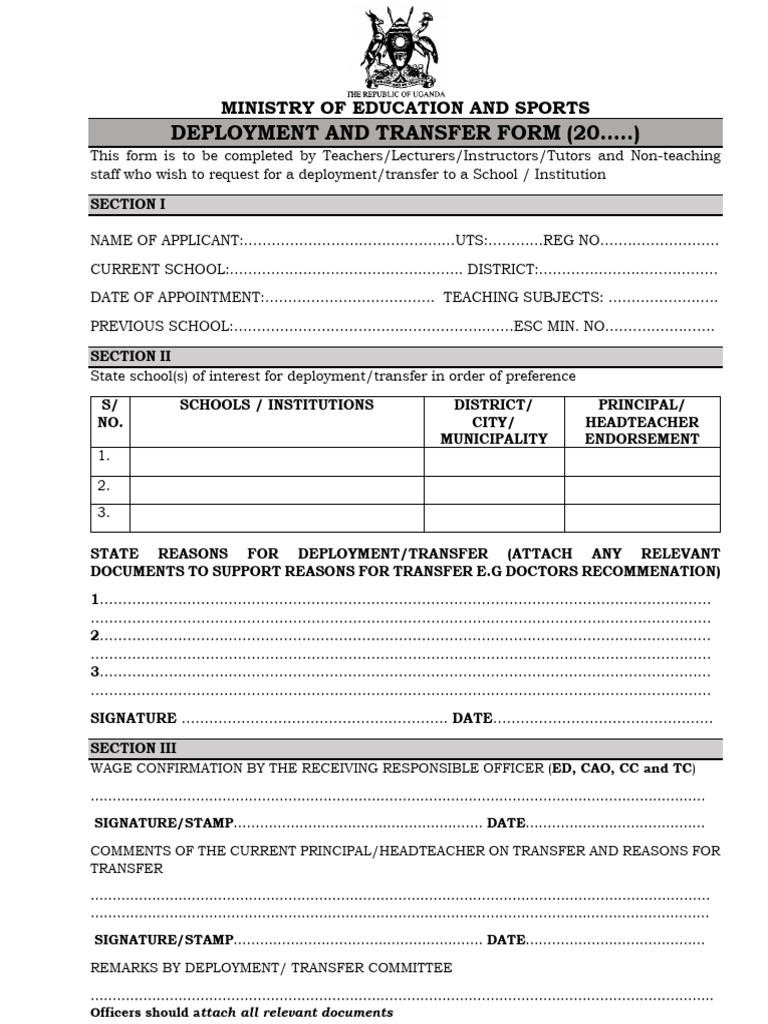 3 Transfer Form | PDF