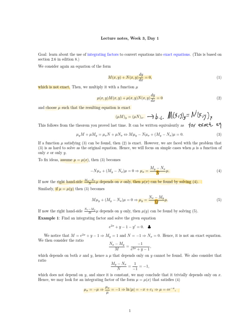 Notesweek3day1 Annotated | PDF | Equations | Differential Calculus