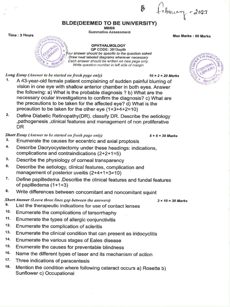 Opthal Pyq | PDF