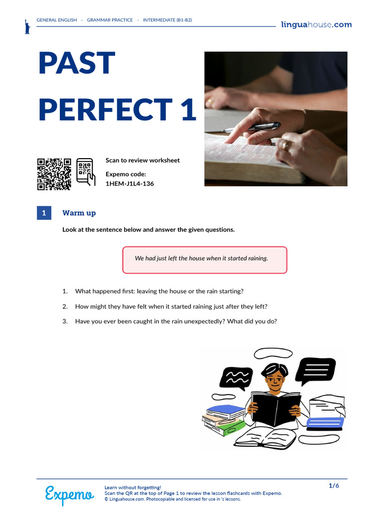 Past Perfect 1 American English Student B1 B2 | PDF | Linguistics | Syntax