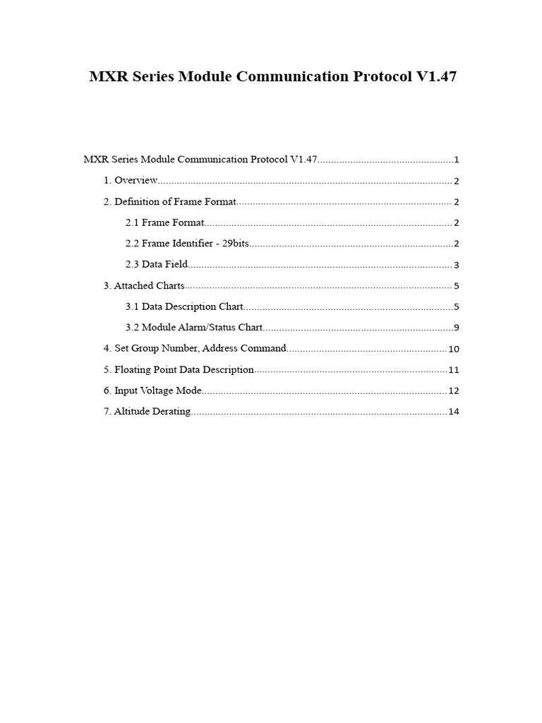 CAN Communication Protocol VER1.47(2) | PDF | Bit | Integer (Computer Science)