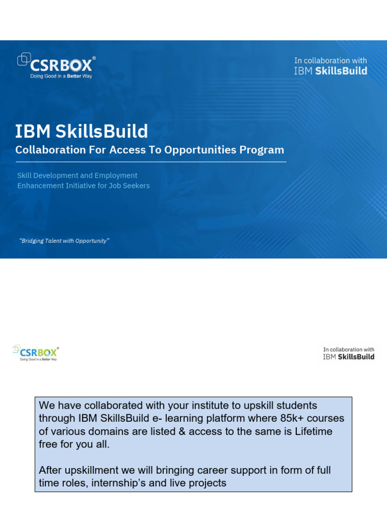 IBM Skills Build Intro PDF | PDF