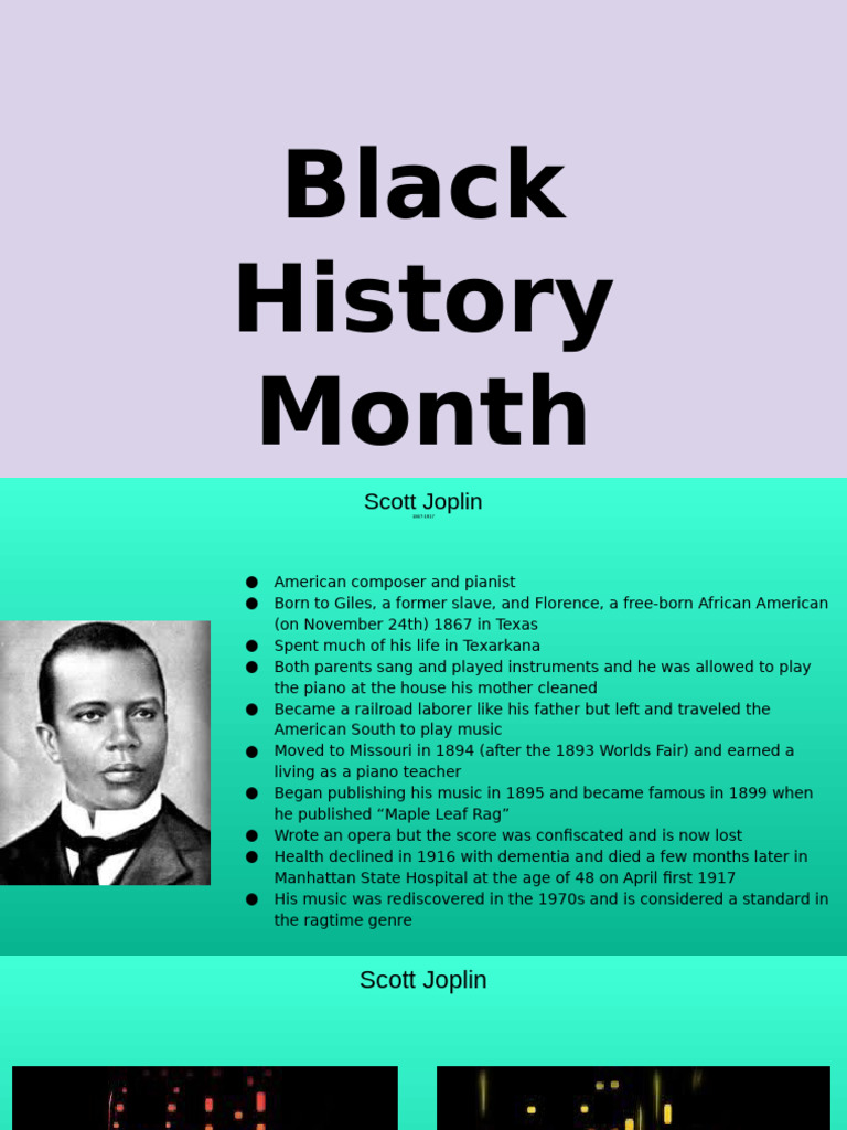 Influential African American Musicians | PDF | Scott Joplin | African ...