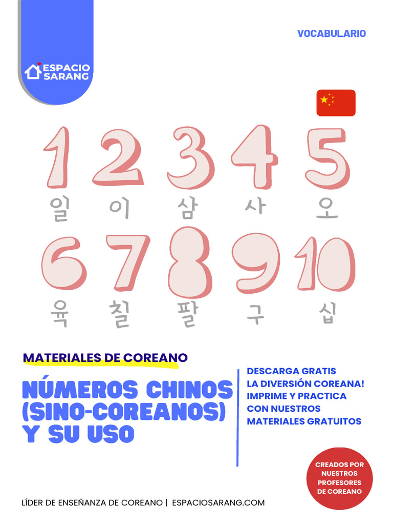 Números Chinos en Coreano: Guía Práctica | PDF | Lenguaje Koreano