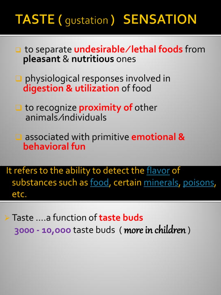 Understanding Taste: Physiology and Function | PDF