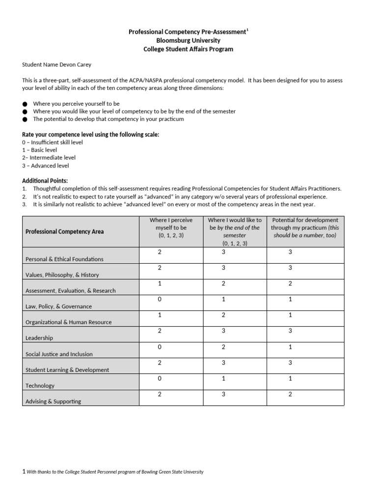 Professional Competency PRE Summer 2019 | PDF | Leadership | Mentorship