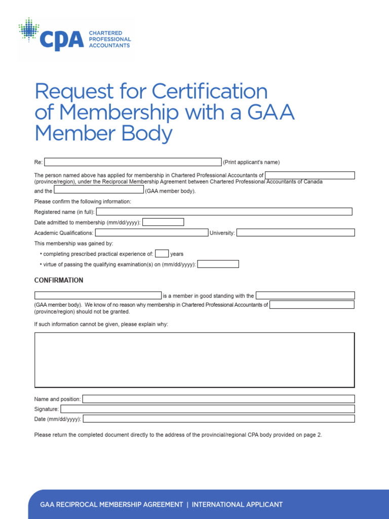 EC Request For Certification of Membership With The GAA Bodies en | PDF ...