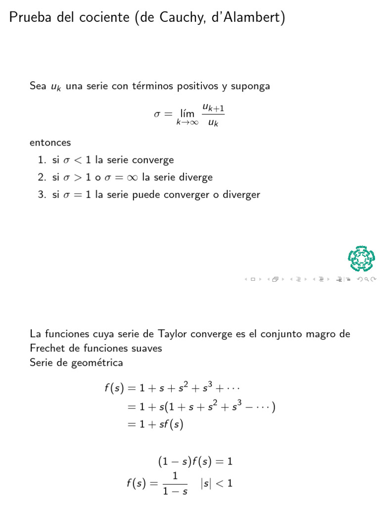 Prueba del Cociente y Singularidades Matemáticas | PDF | Número ...