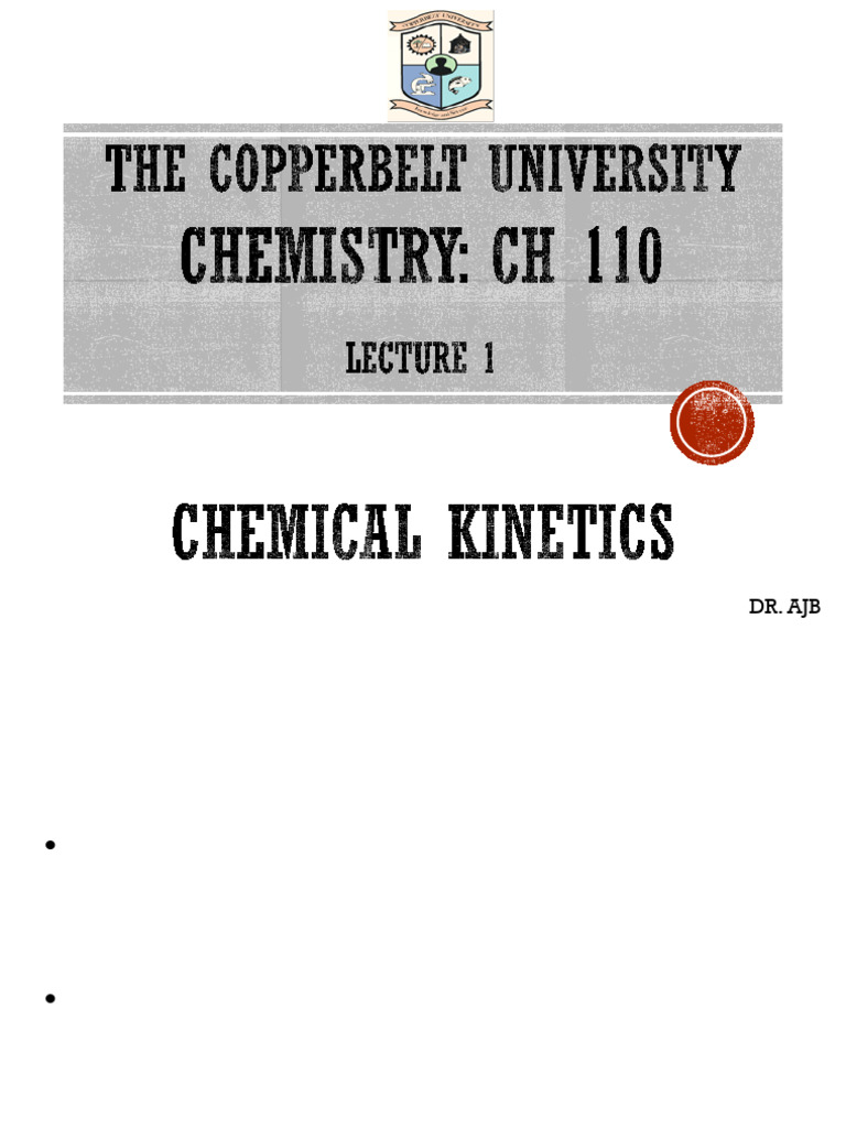 Lecture 30 - Chemical Kinetics | PDF | Chemical Kinetics | Reaction Rate