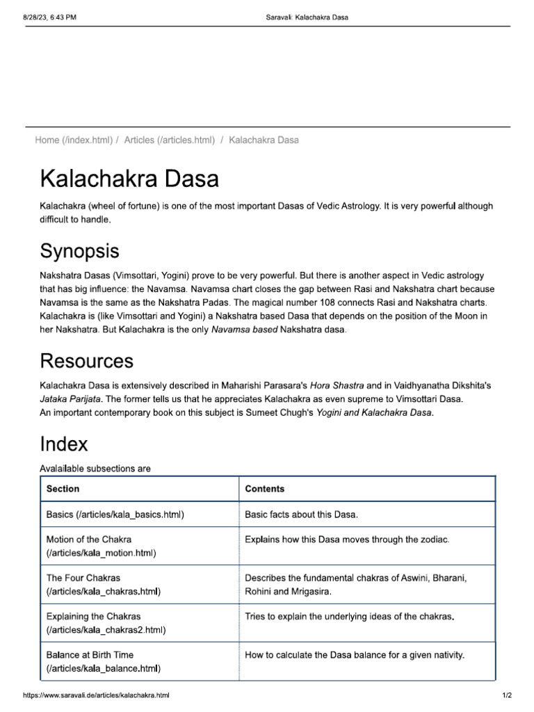 Kalachakra Saravali | PDF