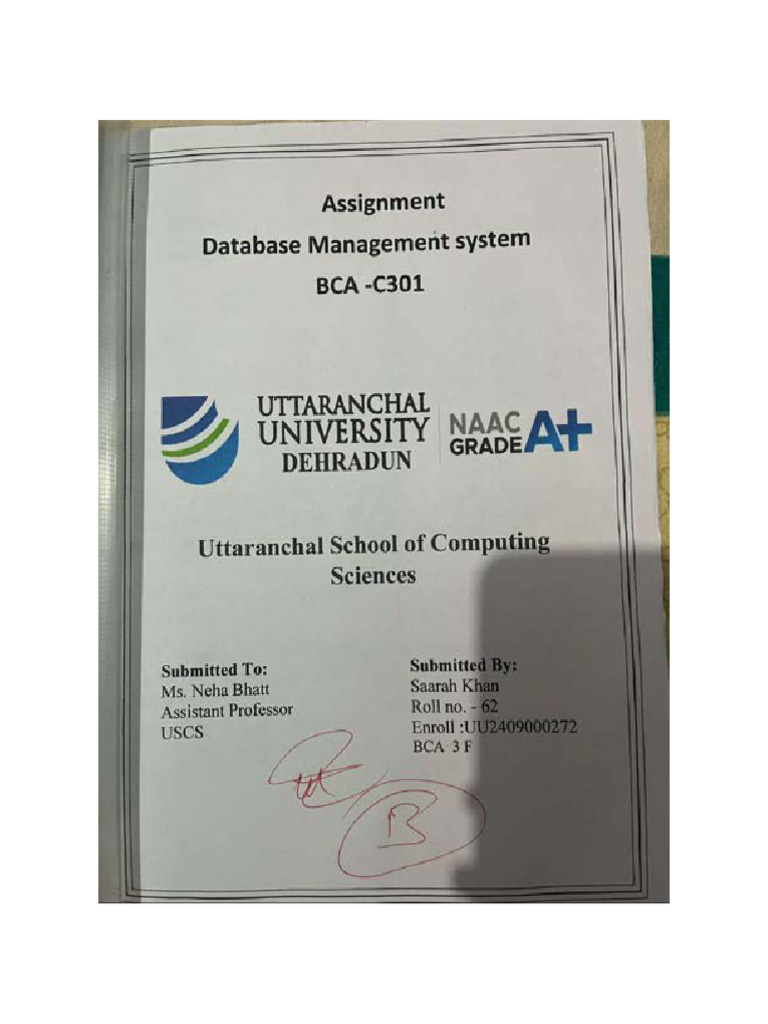 DBMS Assignment | PDF