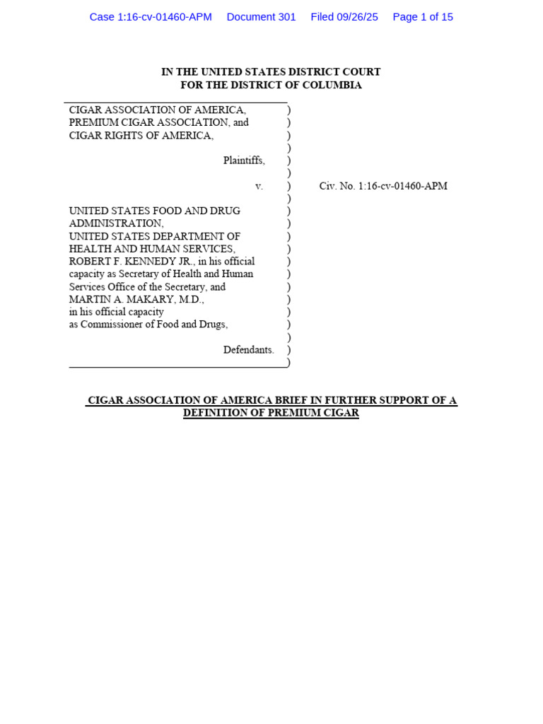 CAA Response Deeming Regulation | PDF | Cigar | Food And Drug ...
