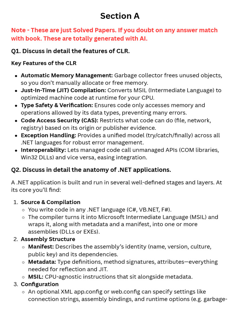 Key Features of CLR and .NET Applications | PDF | Http Cookie | World ...