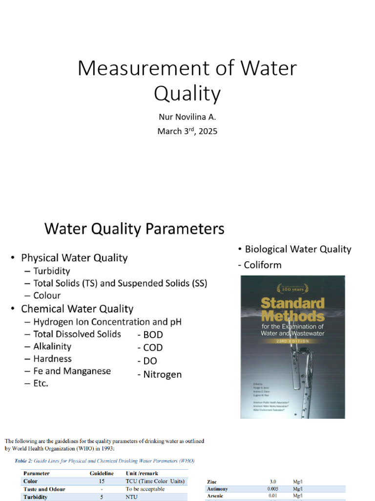 Water Quality Measurement Techniques | PDF | Total Organic Carbon ...