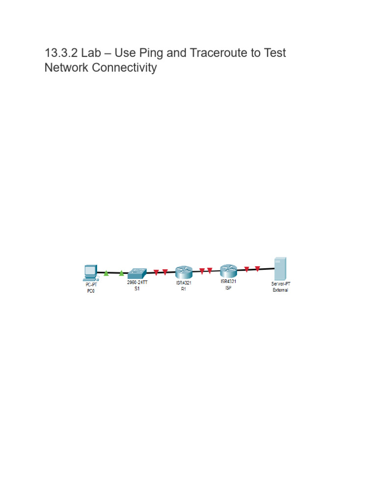 13.3.2 Lab – Use Ping and Traceroute to Test Network Connectivity | PDF