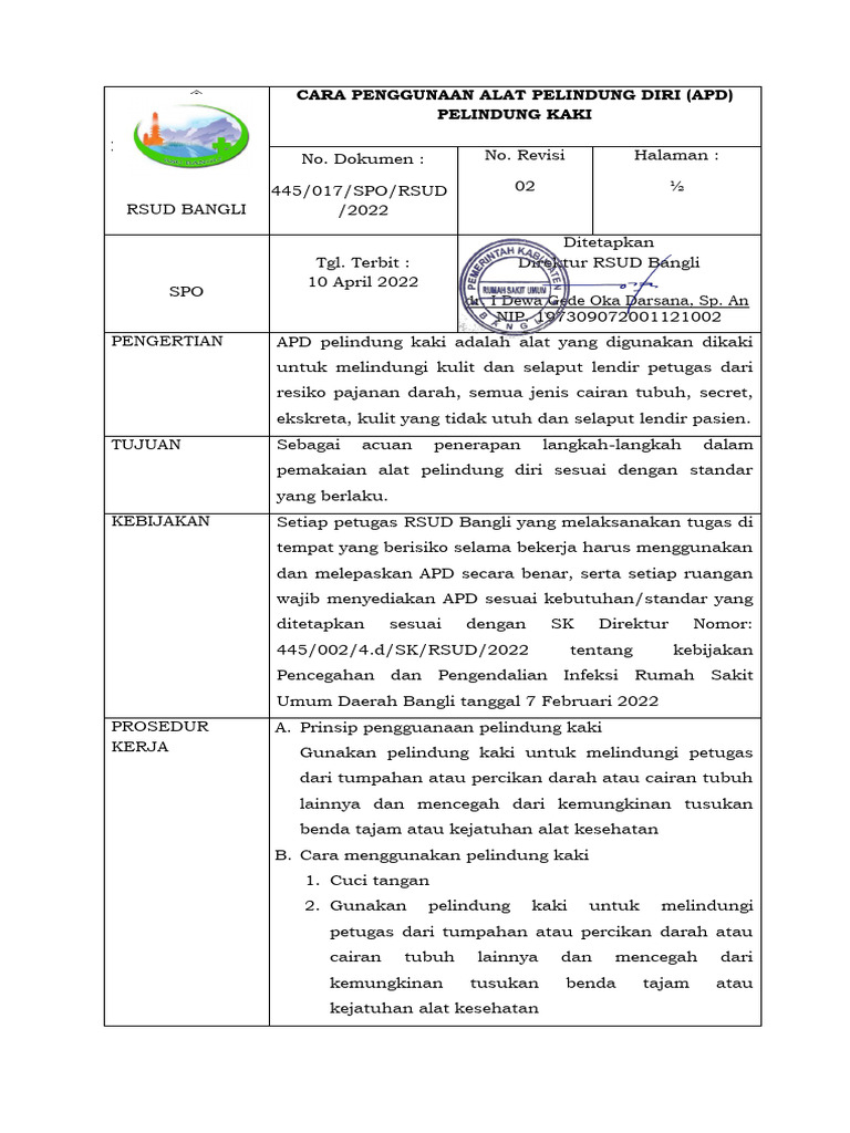 Panduan Penggunaan APD Pelindung Kaki | PDF