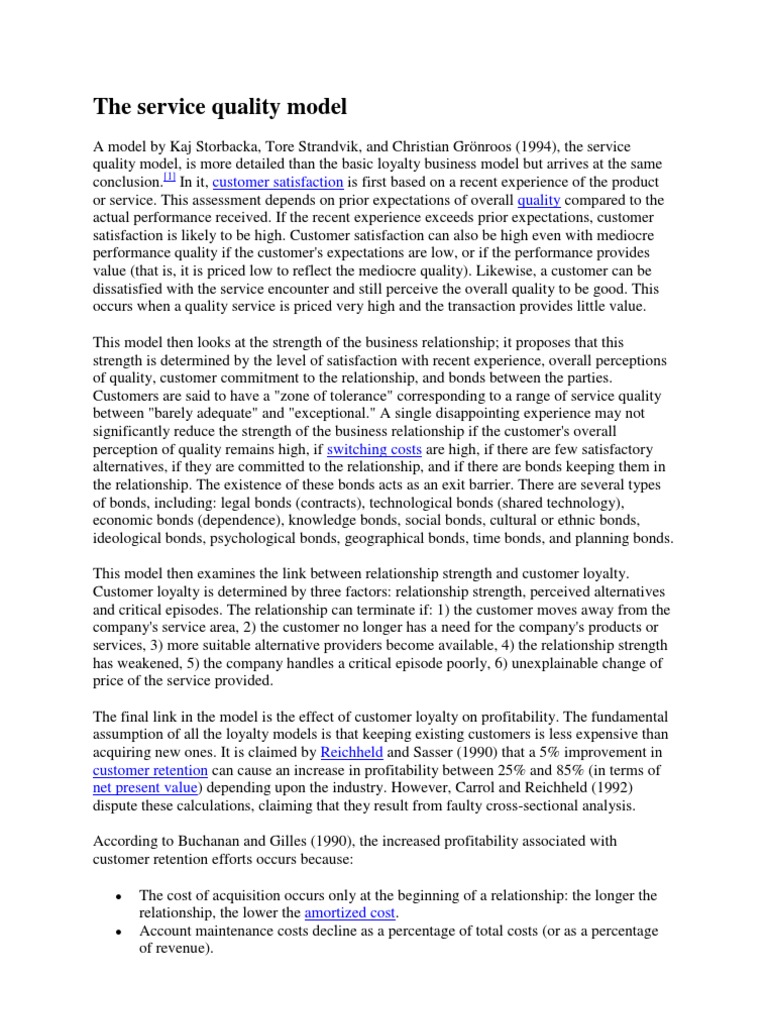 The Service Quality Model | PDF | Business Economics | Business