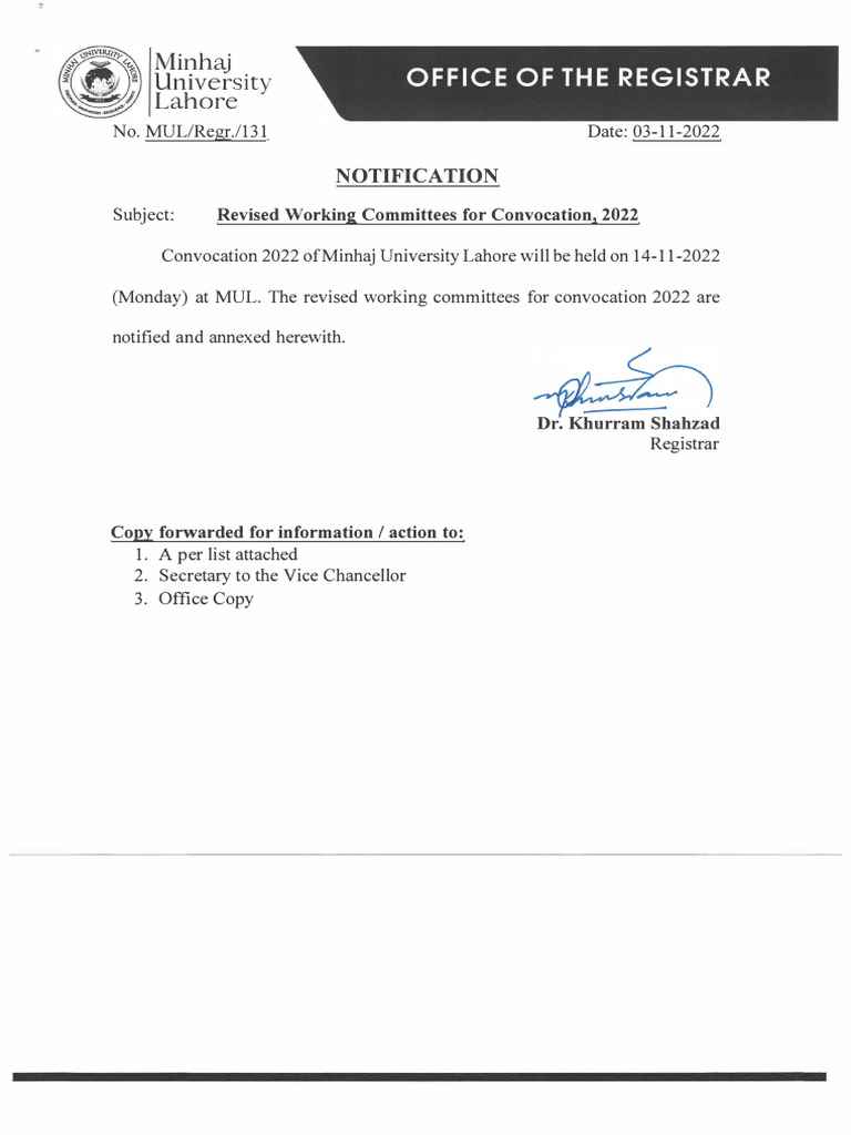 Revised WCs For Convocation 22 (3!11!22 | PDF