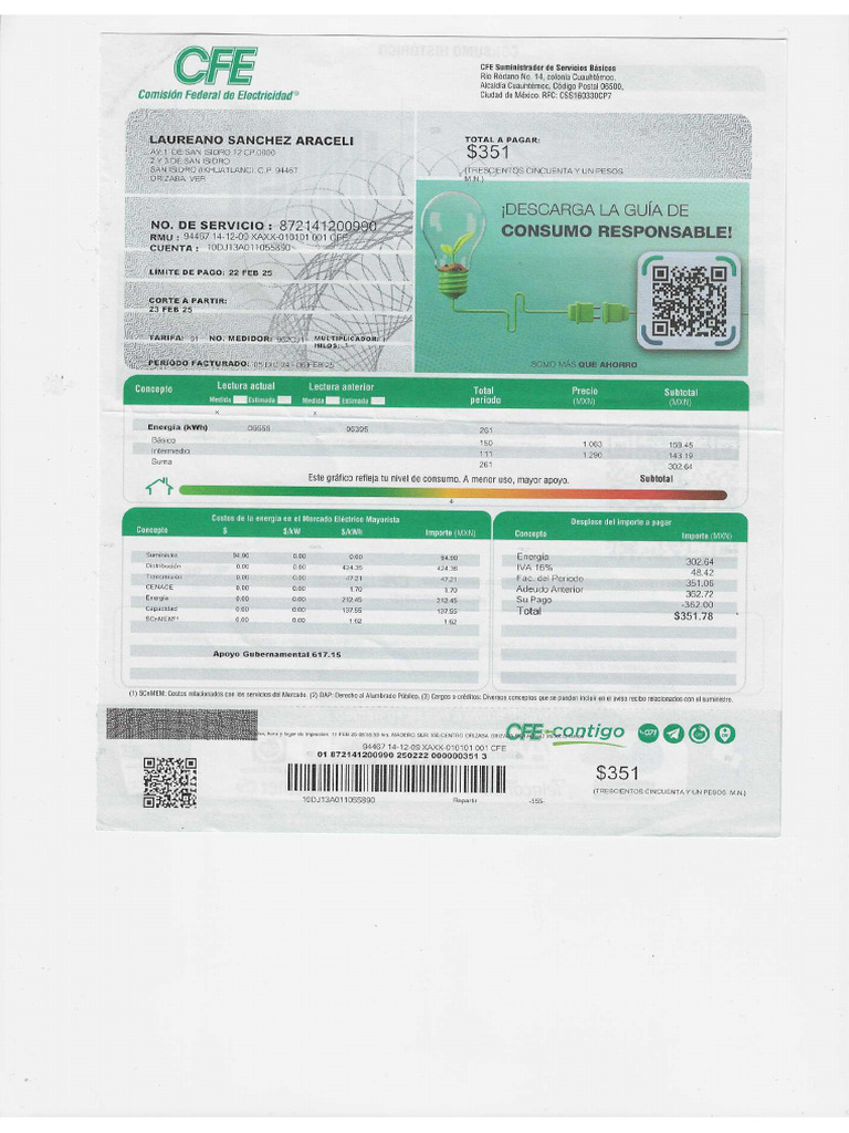 Comprobante CFE | PDF