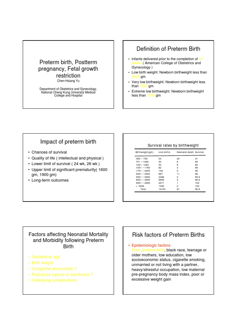 Pre Term and Post Term Pregnancy Complications | PDF | Preterm Birth ...