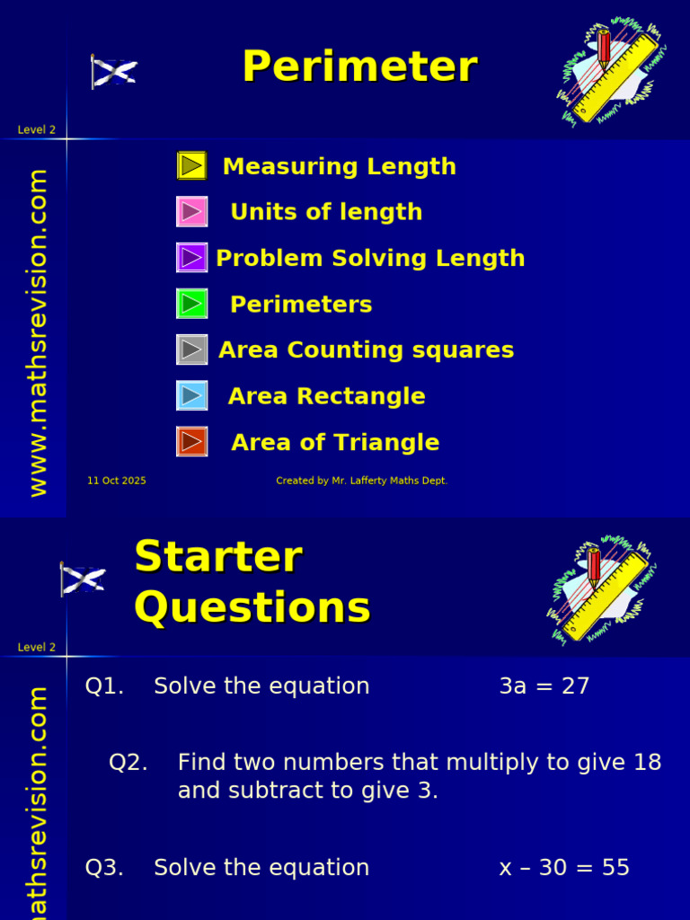 Level 2 Maths: Length, Area, Perimeter | PDF | Area | Length