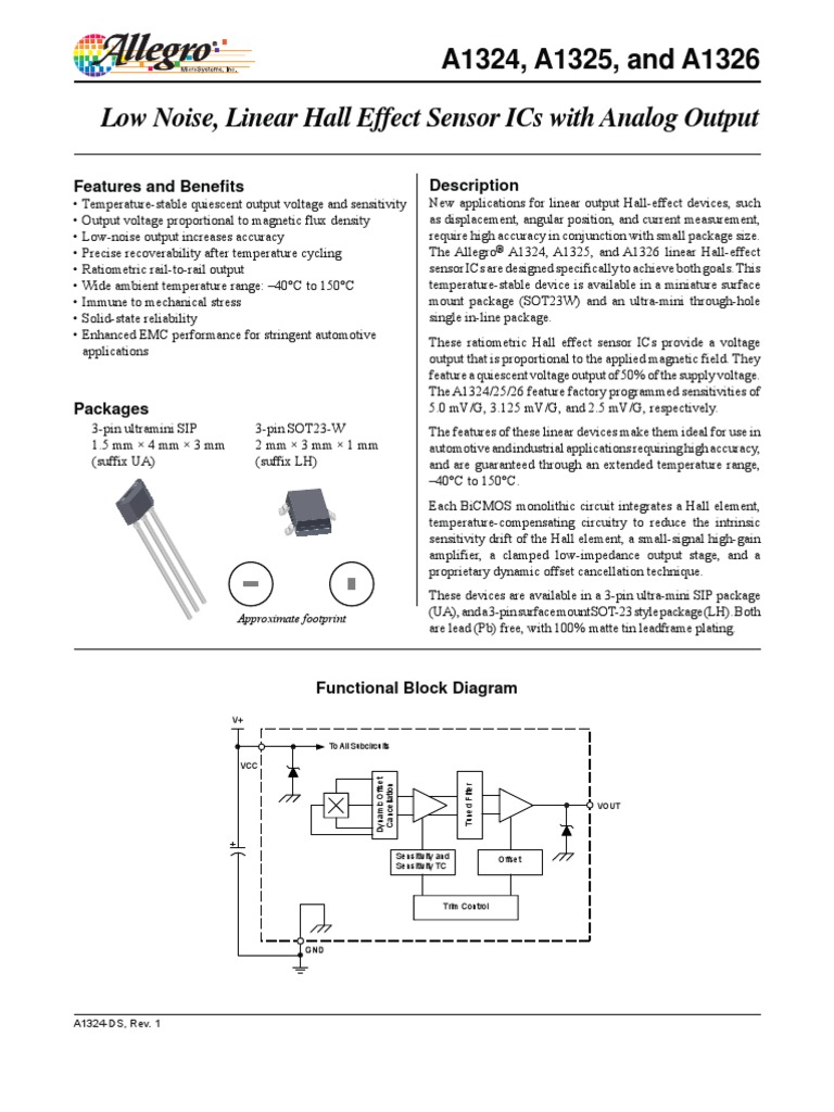 A1324!5!6 Datasheet | Amplifier | Integrated Circuit