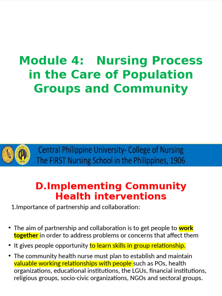 Module 4 D. Implementing Community Health Interventions 45 Slides | PDF ...