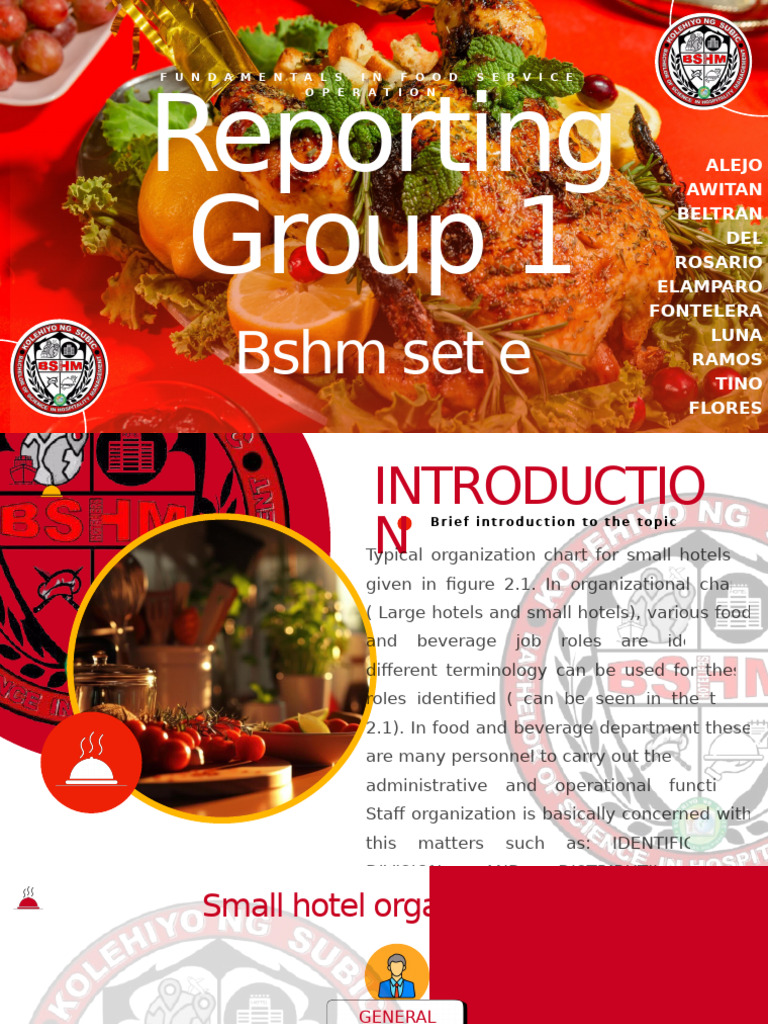 Group 1 HM 103 2nd Year Set e | PDF | Chef
